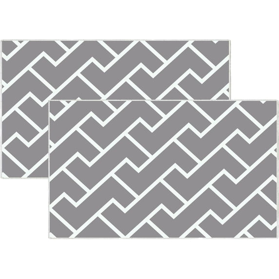 2 Pcs Front Door Mat, Non-Slip Rubber Backing, Dirt Resistant and ...