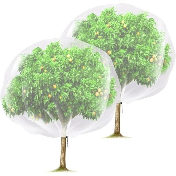 2 Pcs Fruit Tree Netting, 7 x 8 Ft Large Insect Bird Barrier Tree Net ...