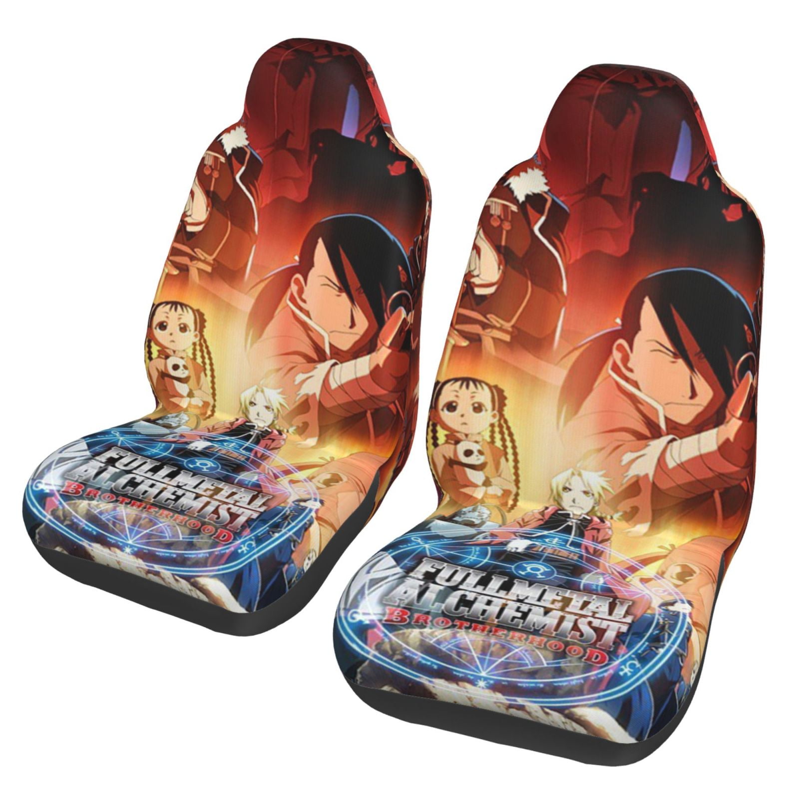2 Pcs Fullmetal Alchemist Car Seat Covers Cartoon Car Interior Seat Accessories Car Front Seat ...
