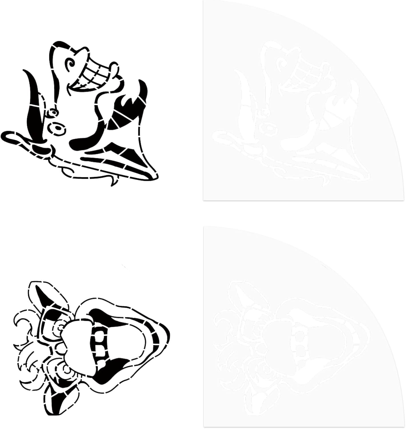 2 Pcs Funny Animals Acrylic Sleeve Stencil Plastic Painting Stencil ...