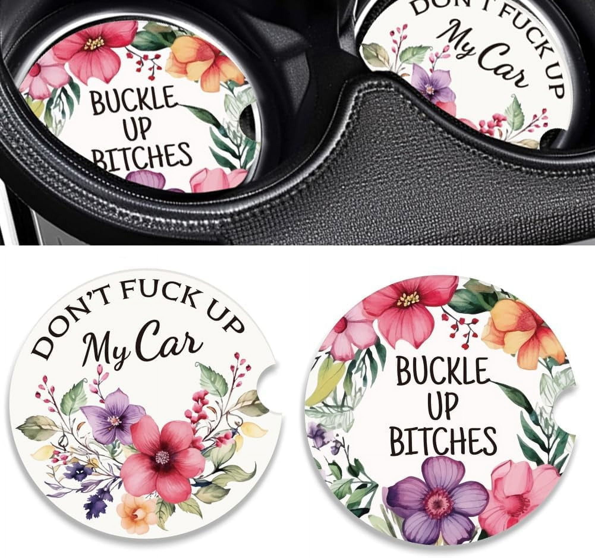2 Pcs Funny Car Cup Holder Coaster Garlands Car Coasters for Cup ...
