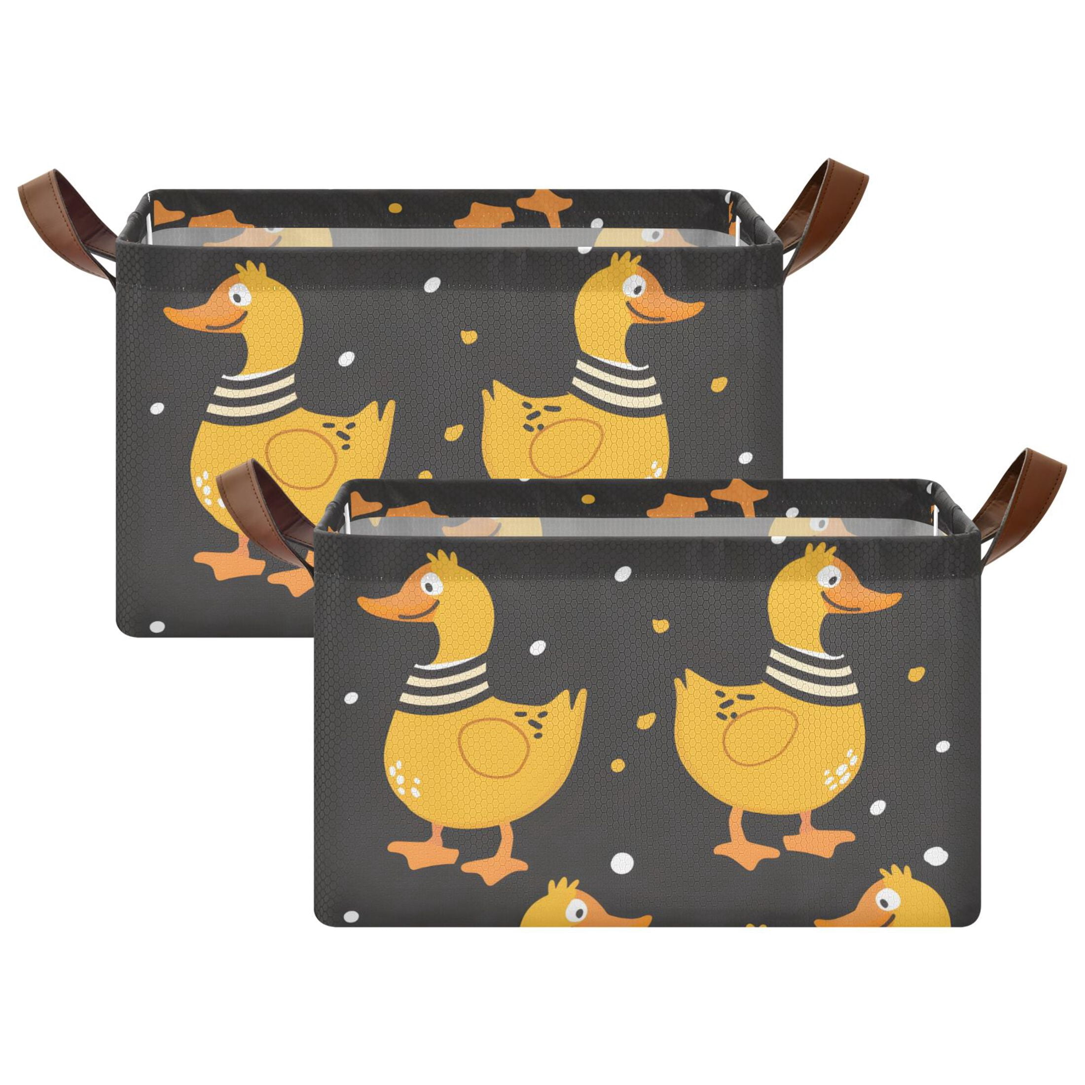 2 Pcs Funny Ducks Collapsible Storage Bins Fabric Shelf Baskets with ...