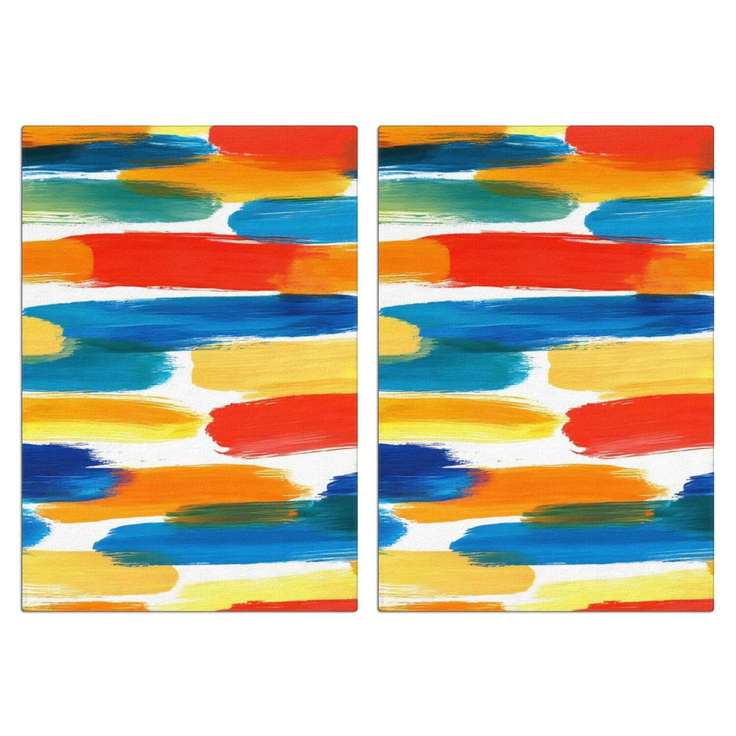 2 Pcs Funny Kitchen Towels,Colorful and Grey Abstract Art Artwork ...