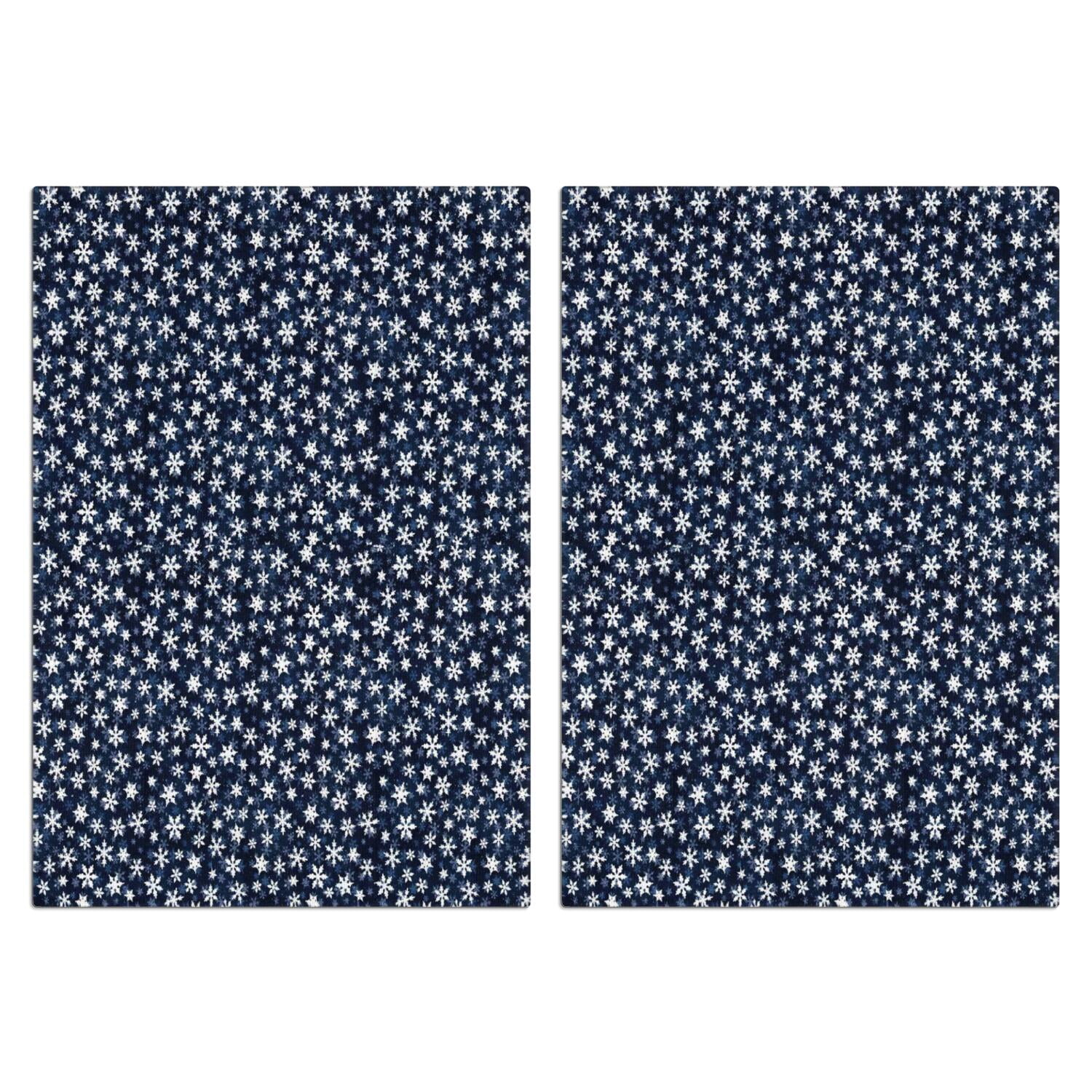 2 Pcs Funny Kitchen Towels,Dark Blue Christmas Snowflake Pattern ...