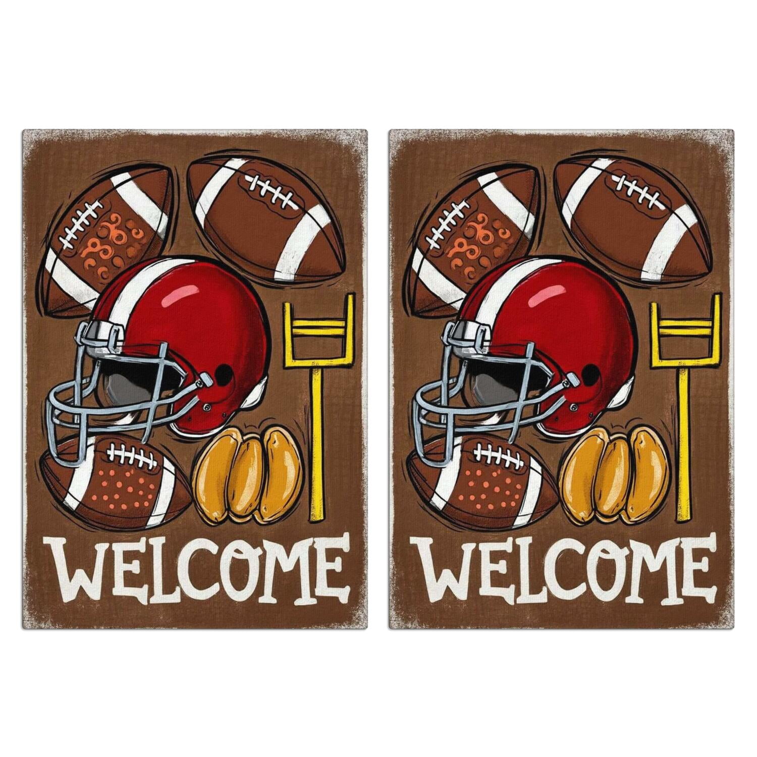 2 Pcs Funny Kitchen Towels,Fall Welcome Football Microfiber Dish Towels ...