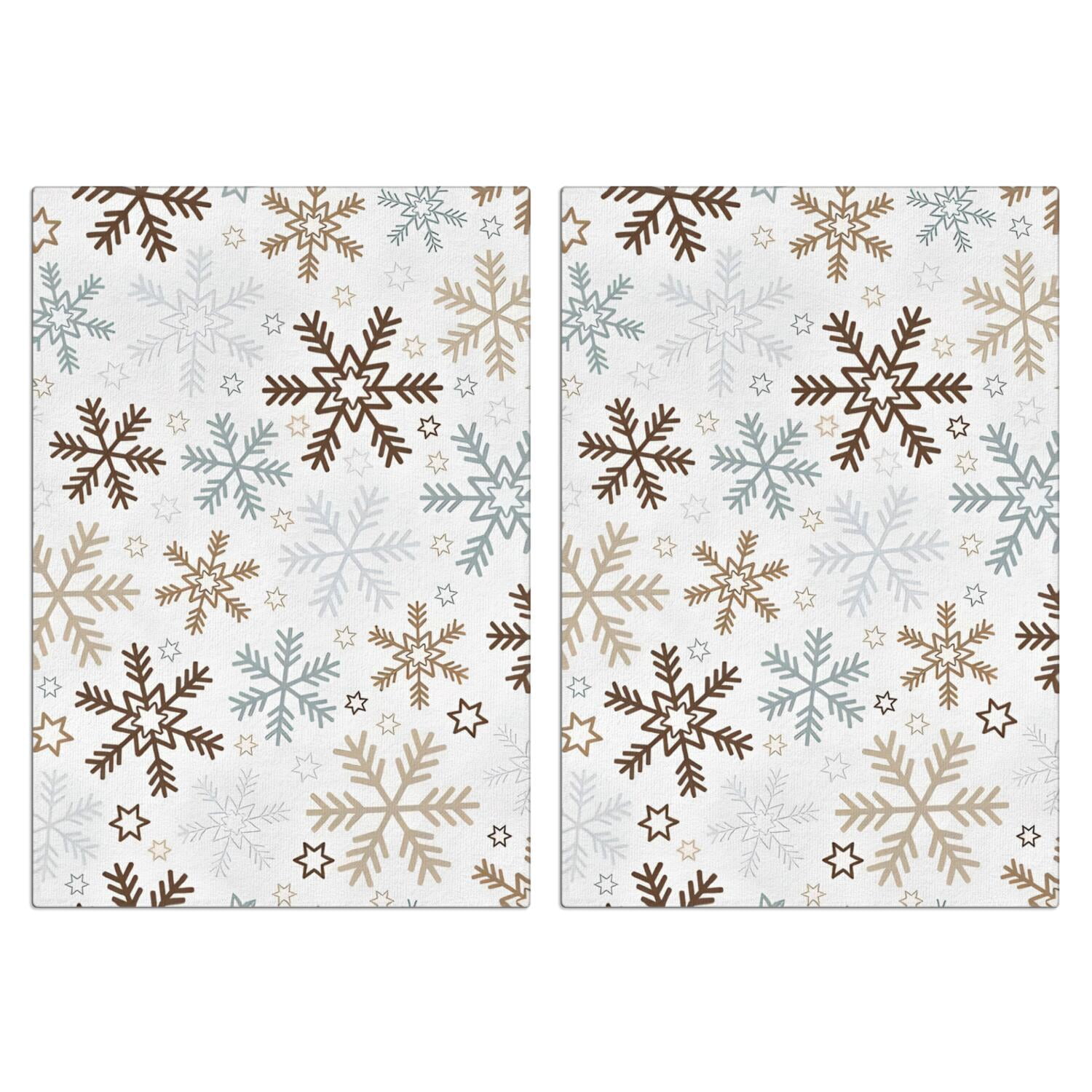 2 Pcs Funny Kitchen Towels,Light Christmas Snowflake Pattern Microfiber ...