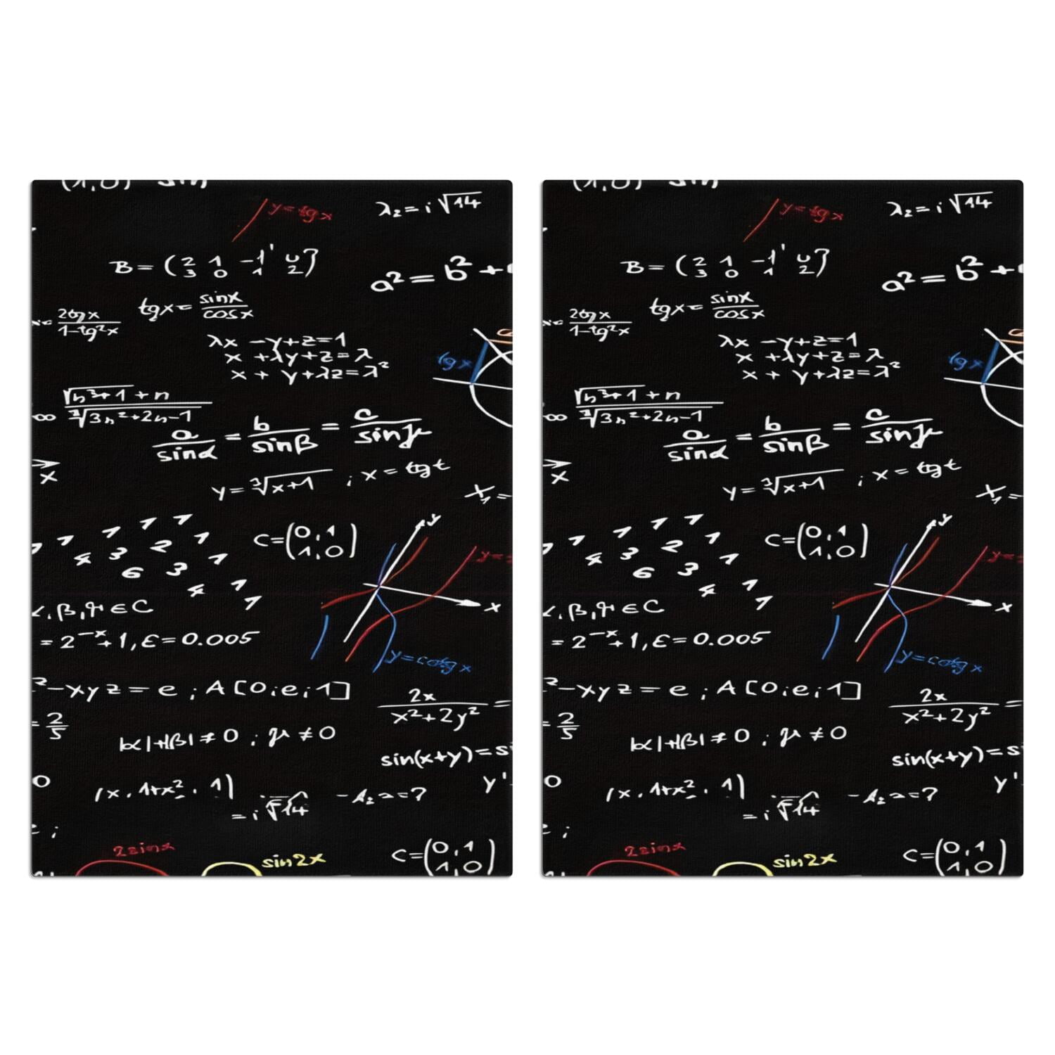 2 Pcs Funny Kitchen Towels,Math Equations Geometric Shapes Black ...