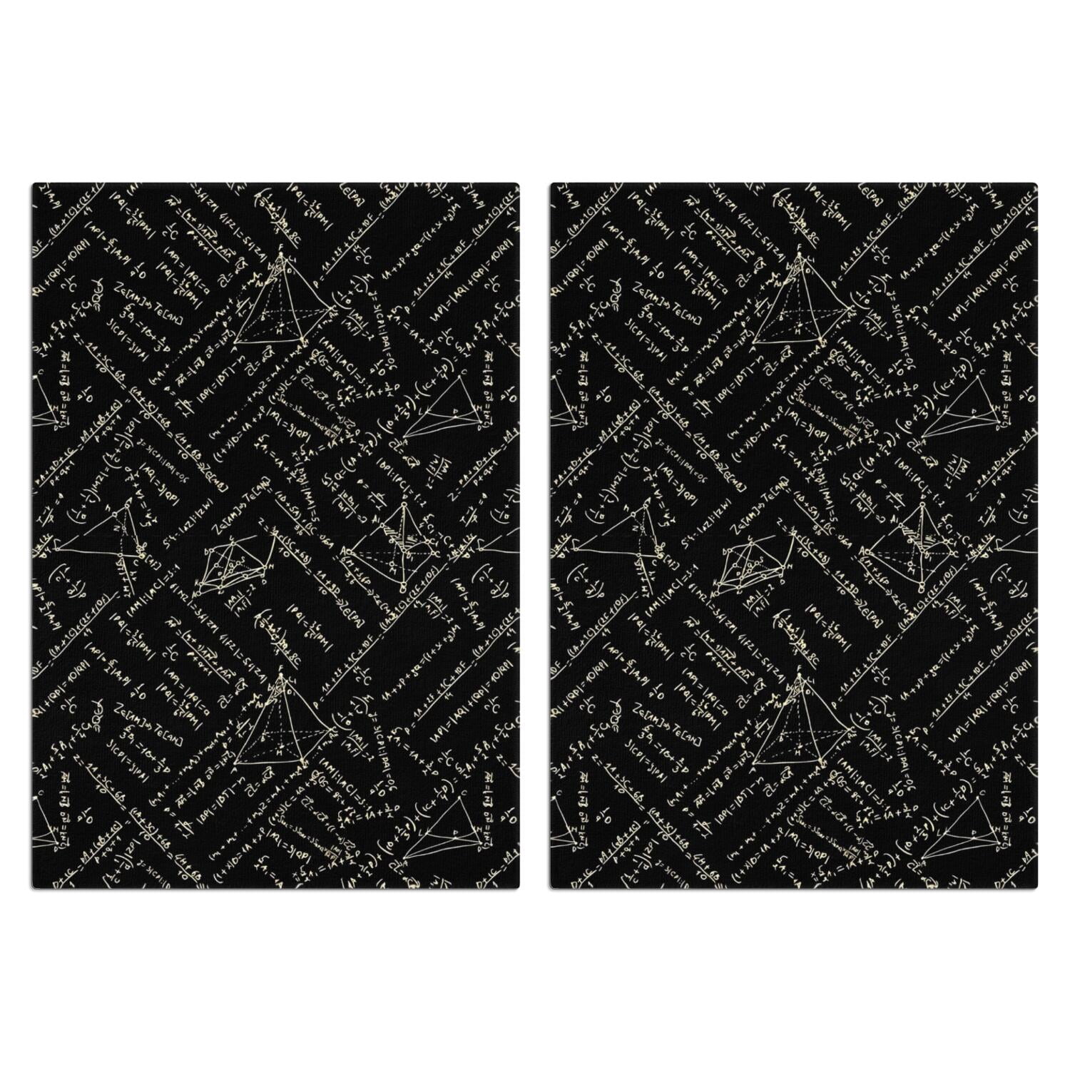 2 Pcs Funny Kitchen Towels,Math Equations Geometry Black Pattern ...