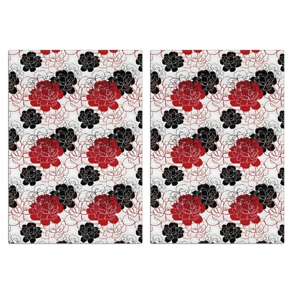 2 Pcs Funny Kitchen Towels,Pioneer Flower Floral Print Pattern ...