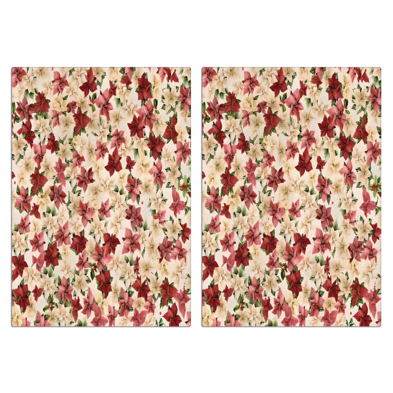 2 Pcs Funny Kitchen Towels,Pioneer Flower Floral Print Pattern ...