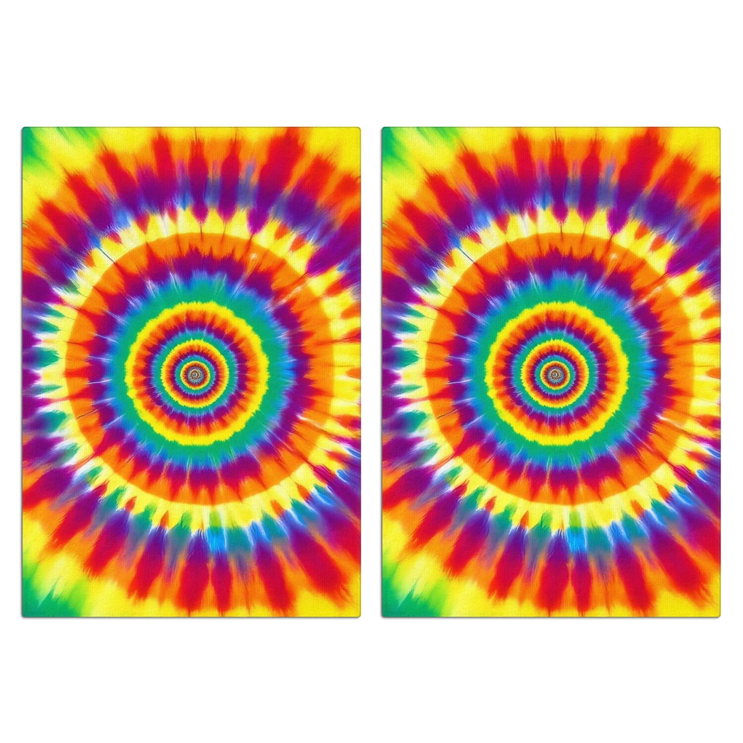 2 Pcs Funny Kitchen Towels,Rainbow Tie Dye Spiral Layer Pattern ...