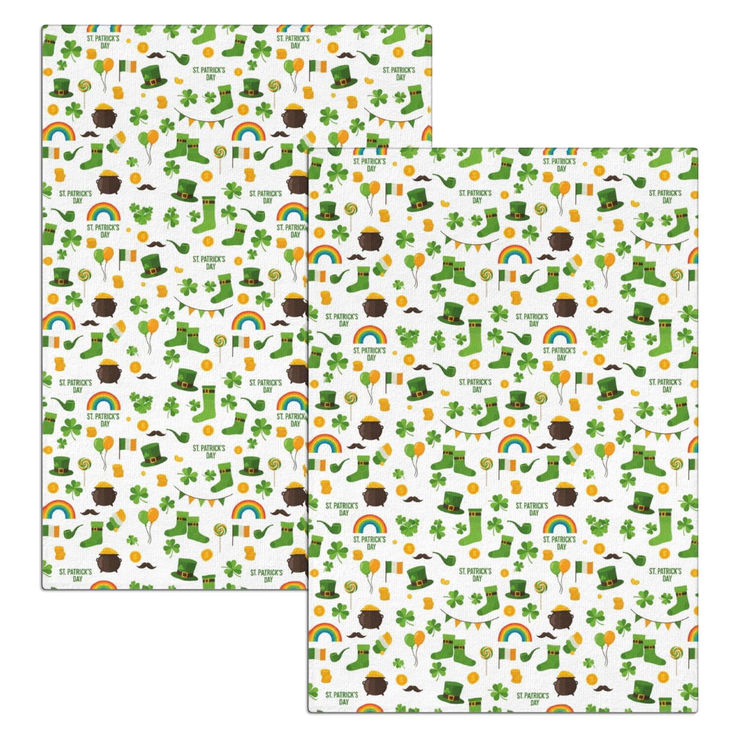 2 Pcs Funny Kitchen Towels, St. Patrick's Day and White Pattern ...