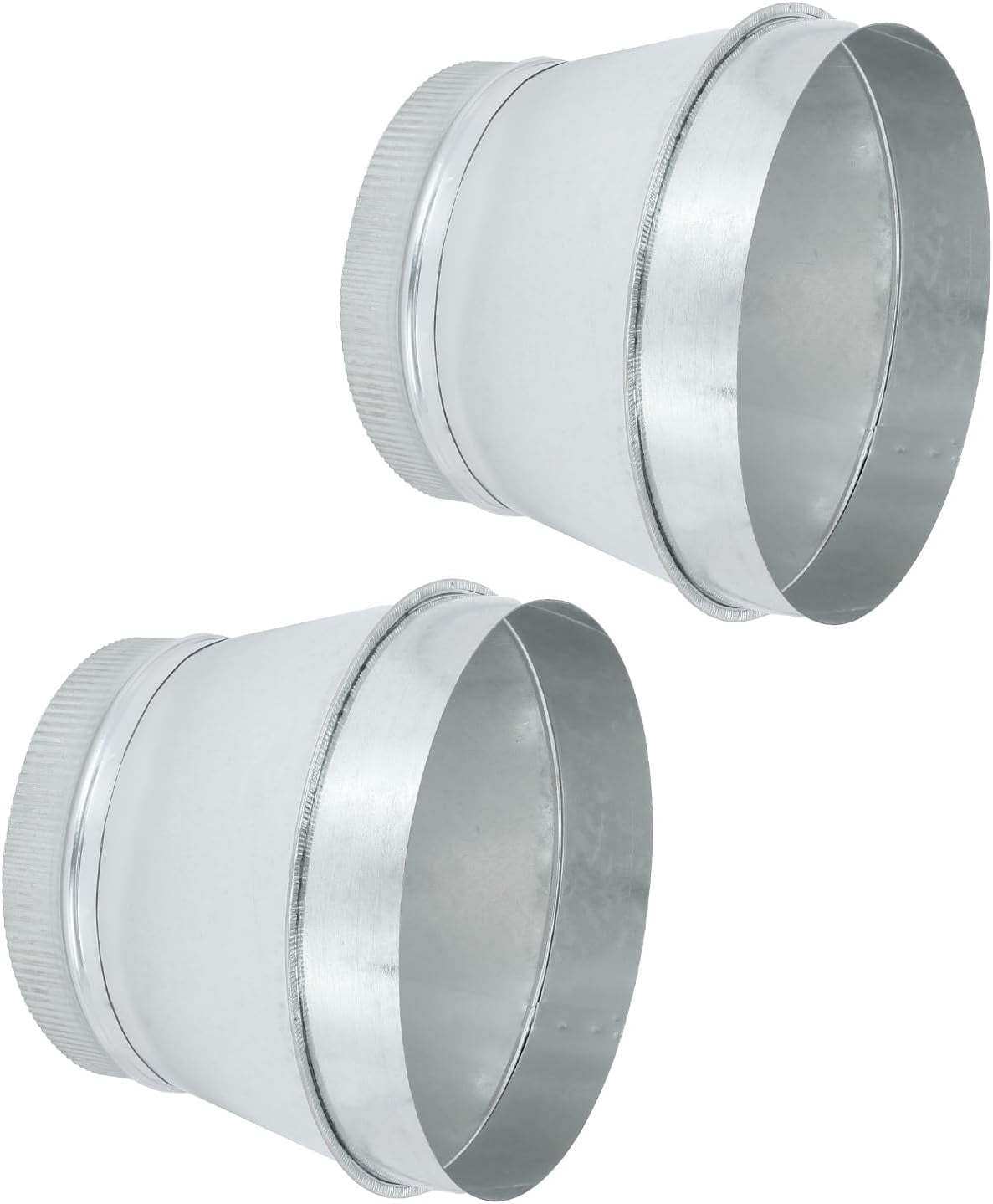 2 Pcs Galvanized Steel Round Air Duct Reducer, 10 Inch To 8 Inch ...