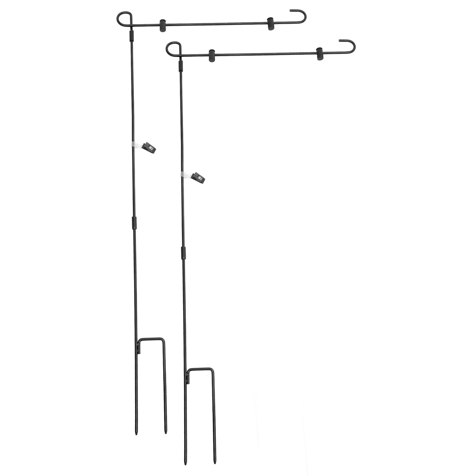 2 Pcs Garden Pole Decor Lawn Flag Rack Flag Display Rack Lantern Hanger ...