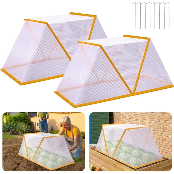 2 Pcs Garden Row Accelerator Plants Cover, 32.2" x 13" x 14.1" Foldable ...