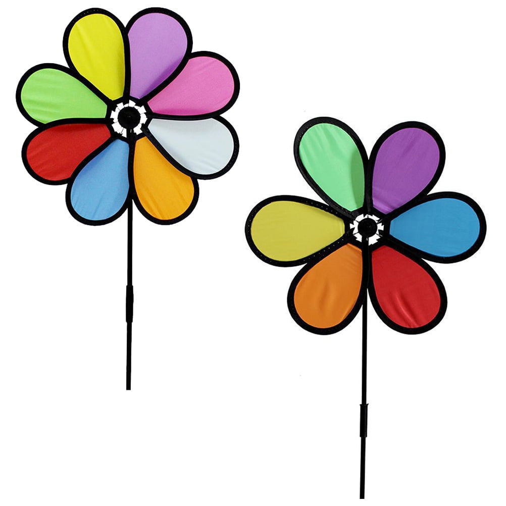 2 Pcs Garden Windmill Spinners Colorful Cloth Prop Lawn Decoration ...