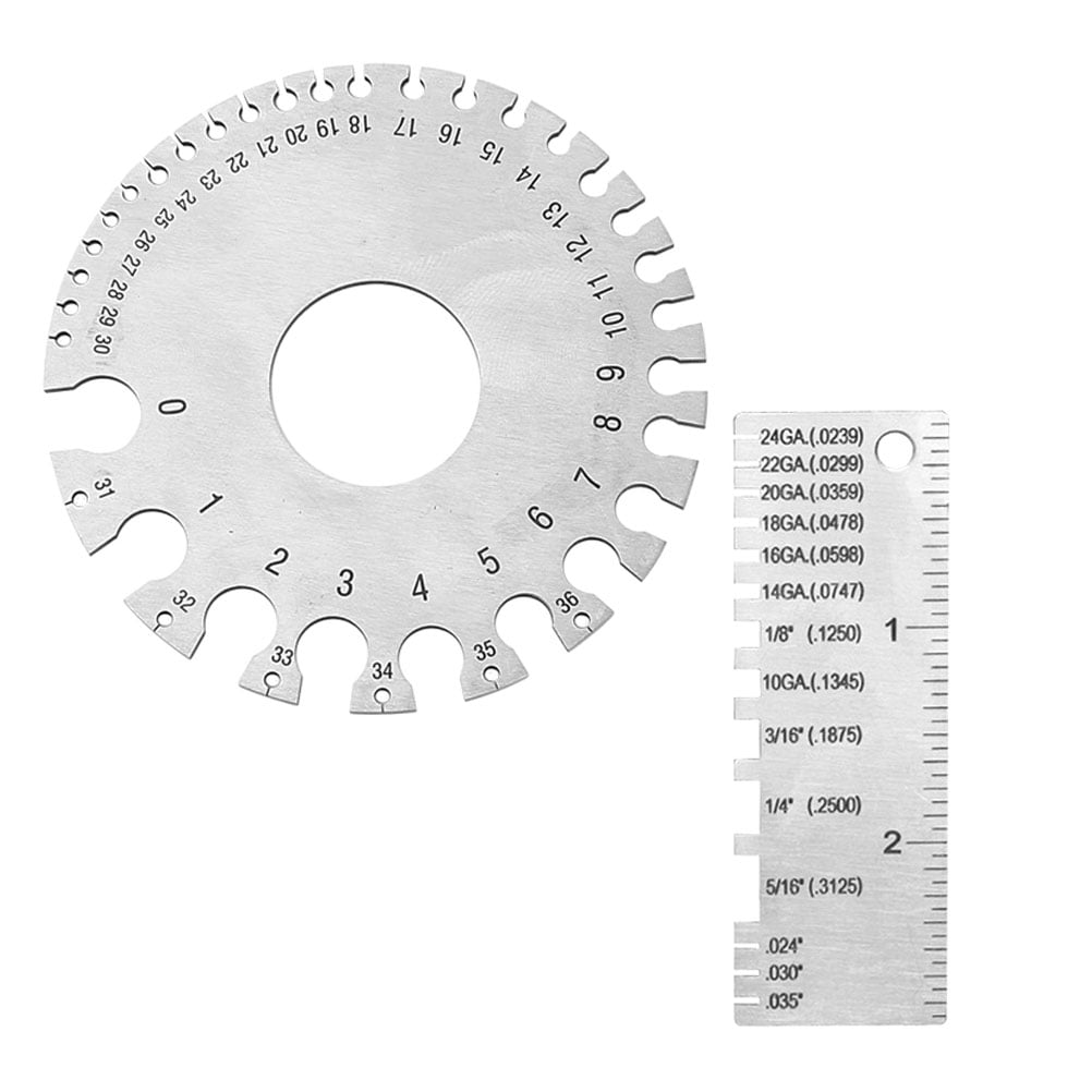 2 Pcs Gauges The Wire Weld Gauge Measuring Tool Professional Tool Wood Gauge Electrical Cord ...