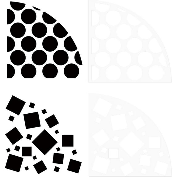 2 Pcs Geometry Acrylic Sleeve Stencil Plastic Painting Stencil Reusable ...