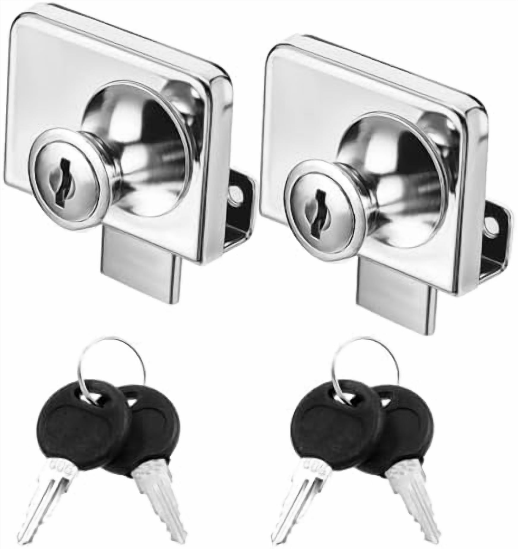2 Pcs Glass Cabinet Locks, Stainless Steel, Mortise Lock, Cabinet and ...