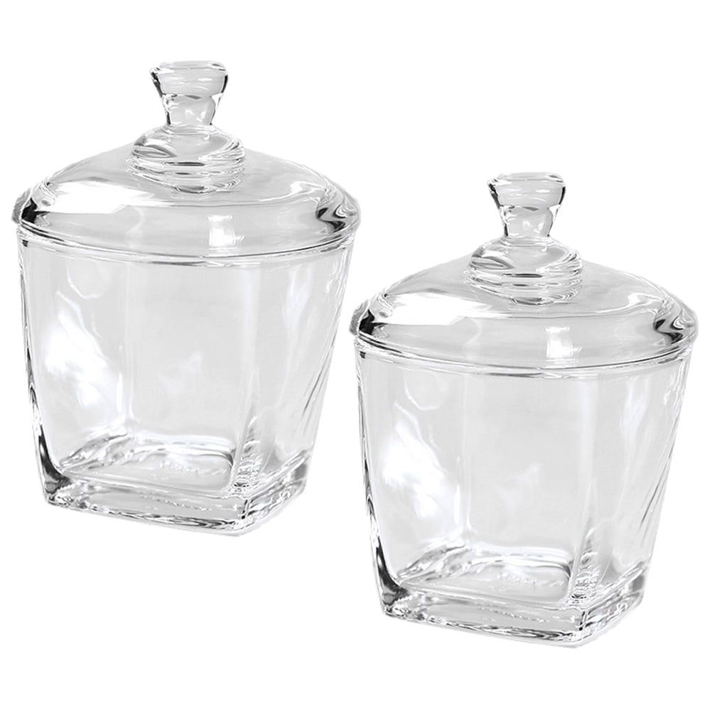 2 Pcs Glass Candy Jar Butter Small Glass Jar Glass Cookie Jar Glass ...