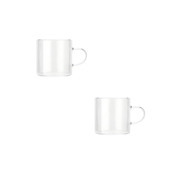 2 Pcs Glass Coffee Mugs, Clear Coffee Cups, Espresso Cups, Small Coffee ...
