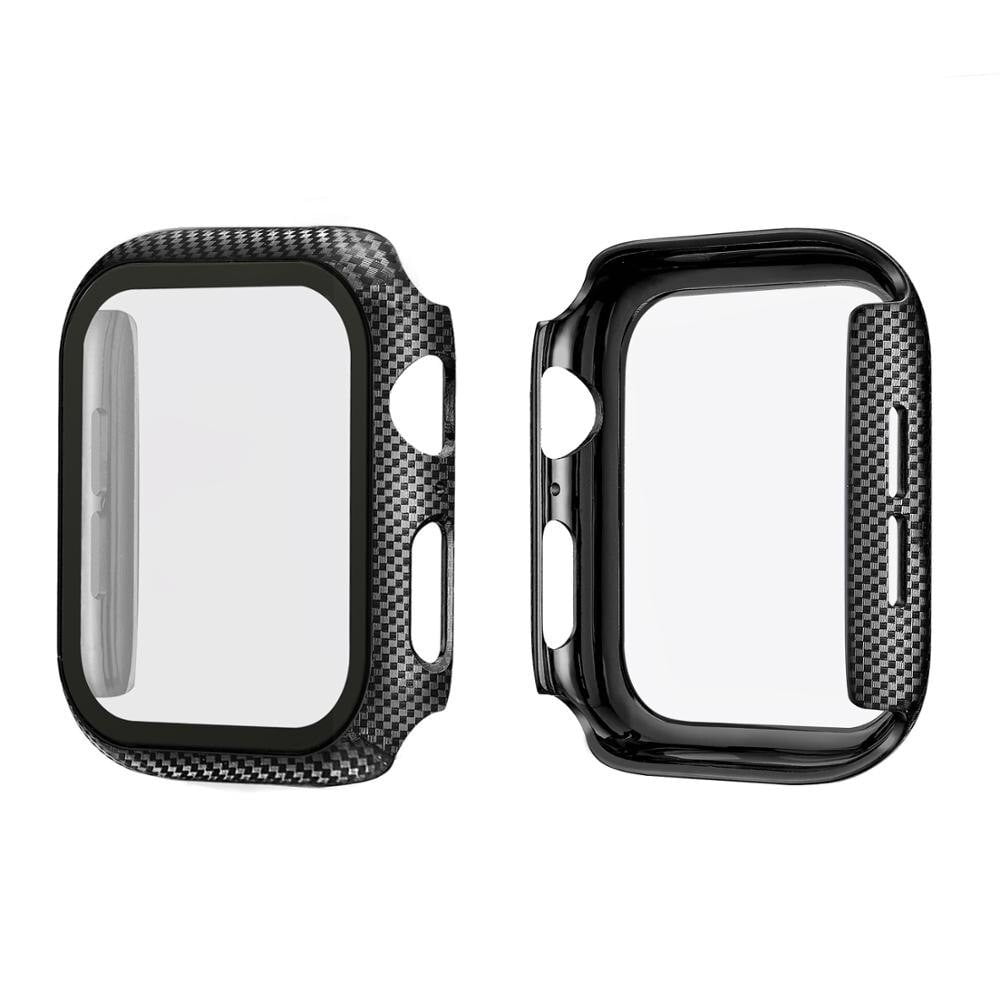 2 Pcs Glass+Cover For Apple watch Case 38mm 42mm Accessories Carbon ...