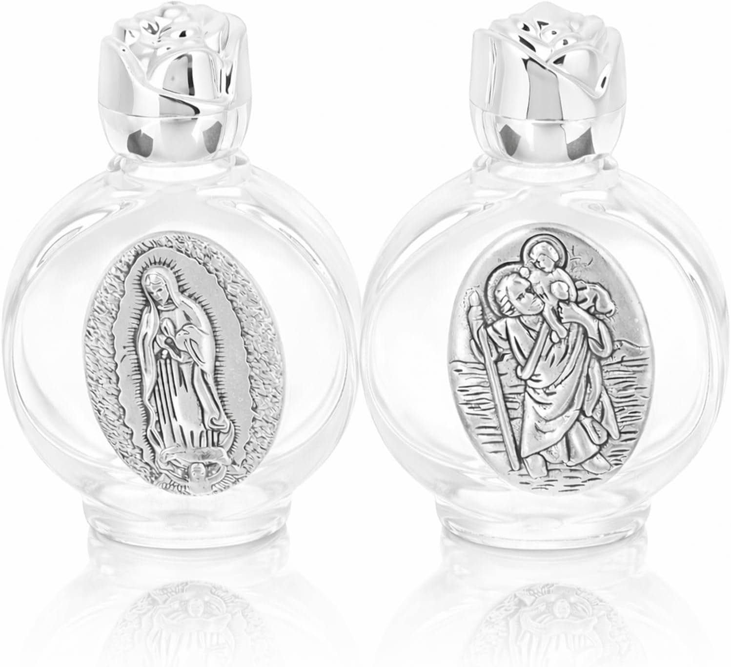 2 Pcs Glass Holy Water Bottle with Lid – Empty Leak Resistant ...