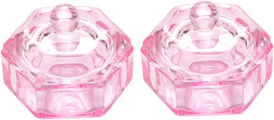 2 Pcs Glass Nail Art Cups Nail Dipping Jars Nail Dappen Dishes Bowls ...