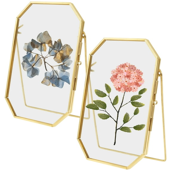 2 Pcs Glass Pressed Flower Frame Elegant Floating Picture Frame for ...
