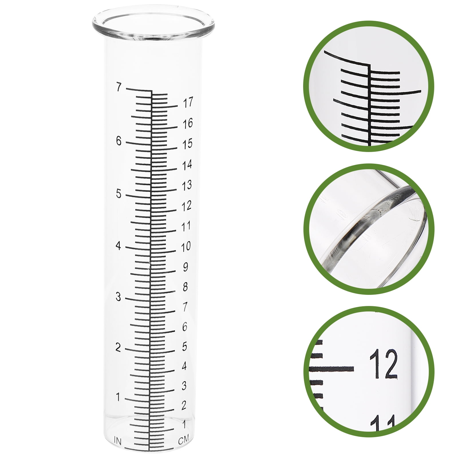 2 Pcs Glass Rain Gauge Tubes Outdoor Rainfall Gauge Rainfall Measuring ...