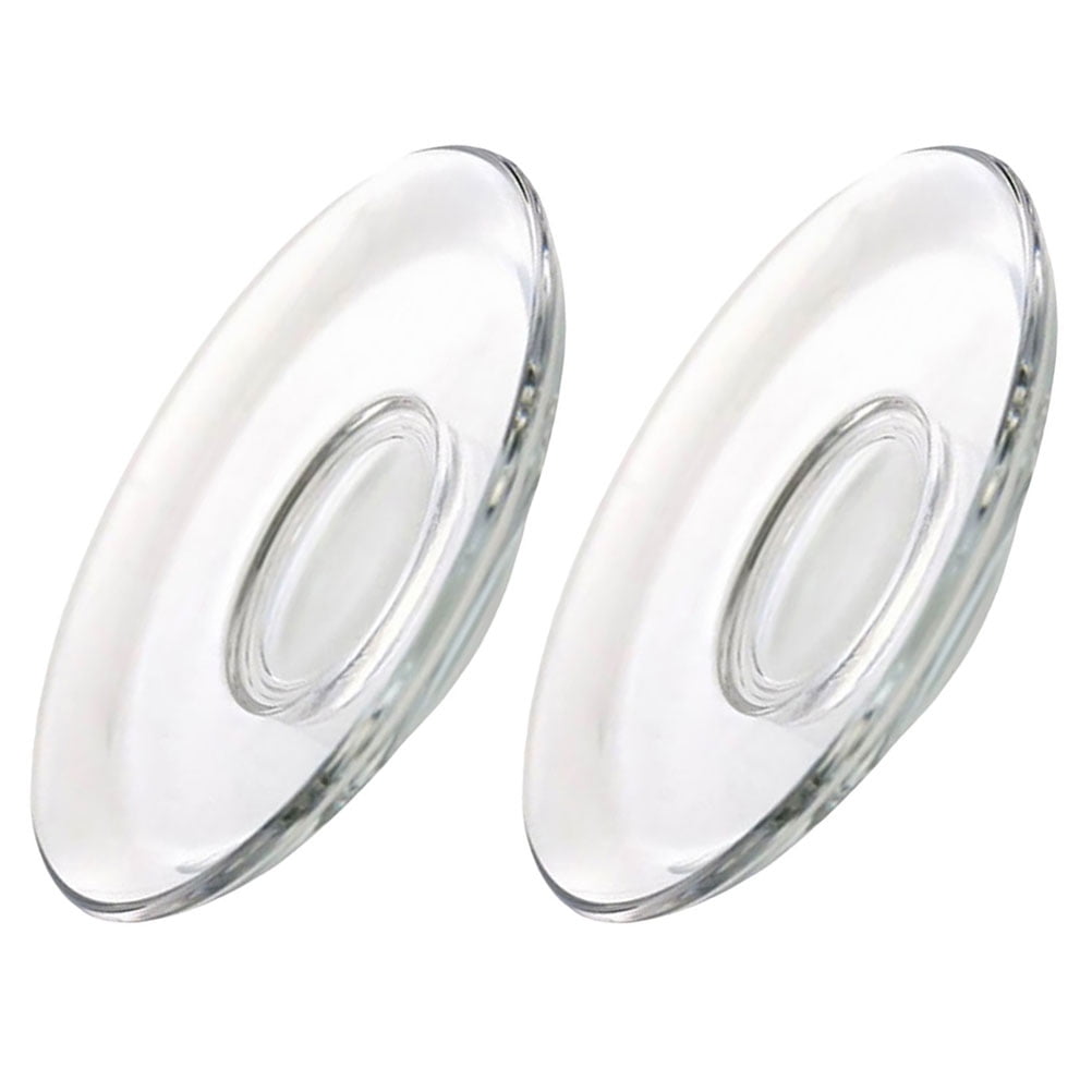 2 Pcs Glass Saucer Round Transparent Coffee Snack Small Dish Tea Tray ...