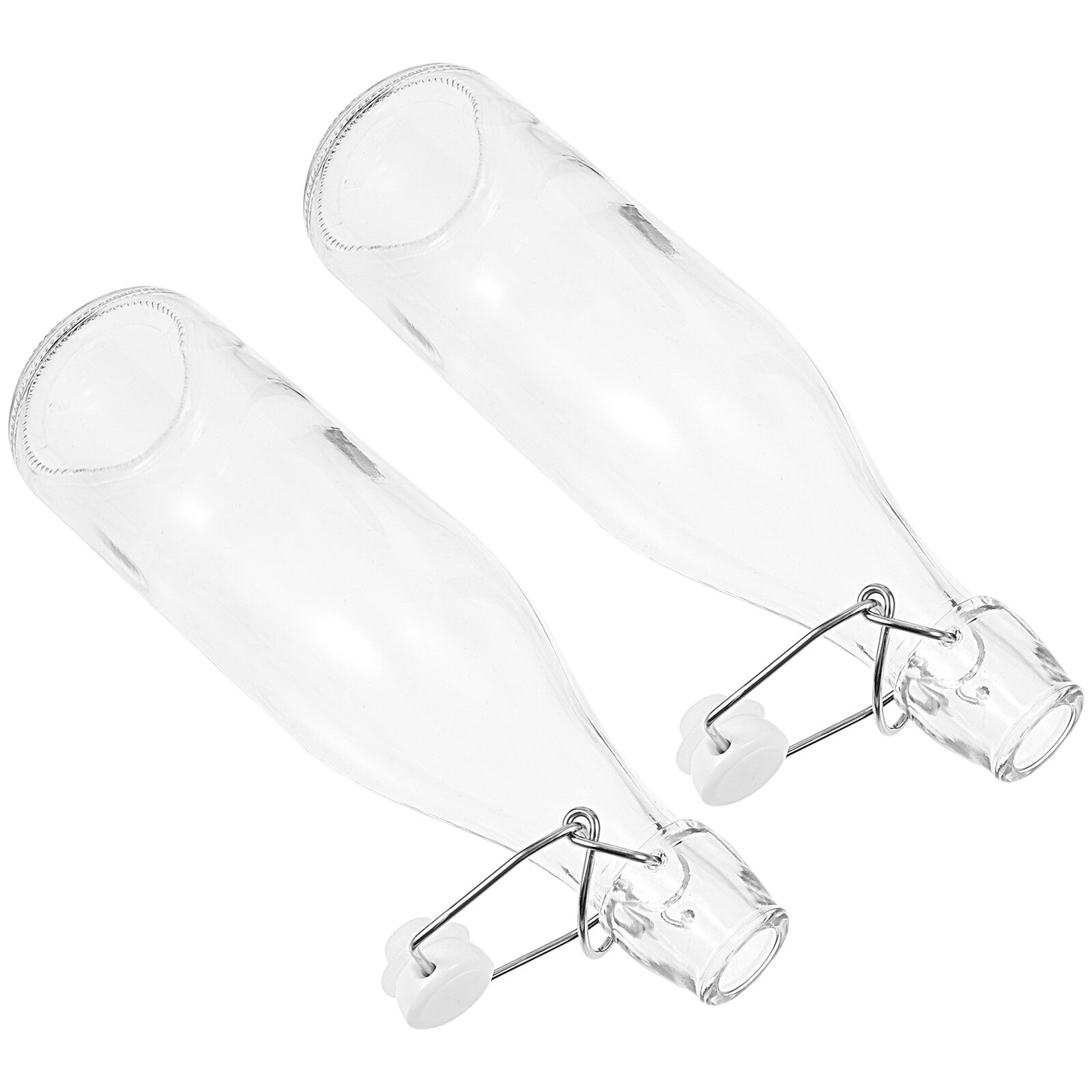 2 Pcs Glass Snap Bottle Juice Bottles Flipping-top Soy Sauce Container ...