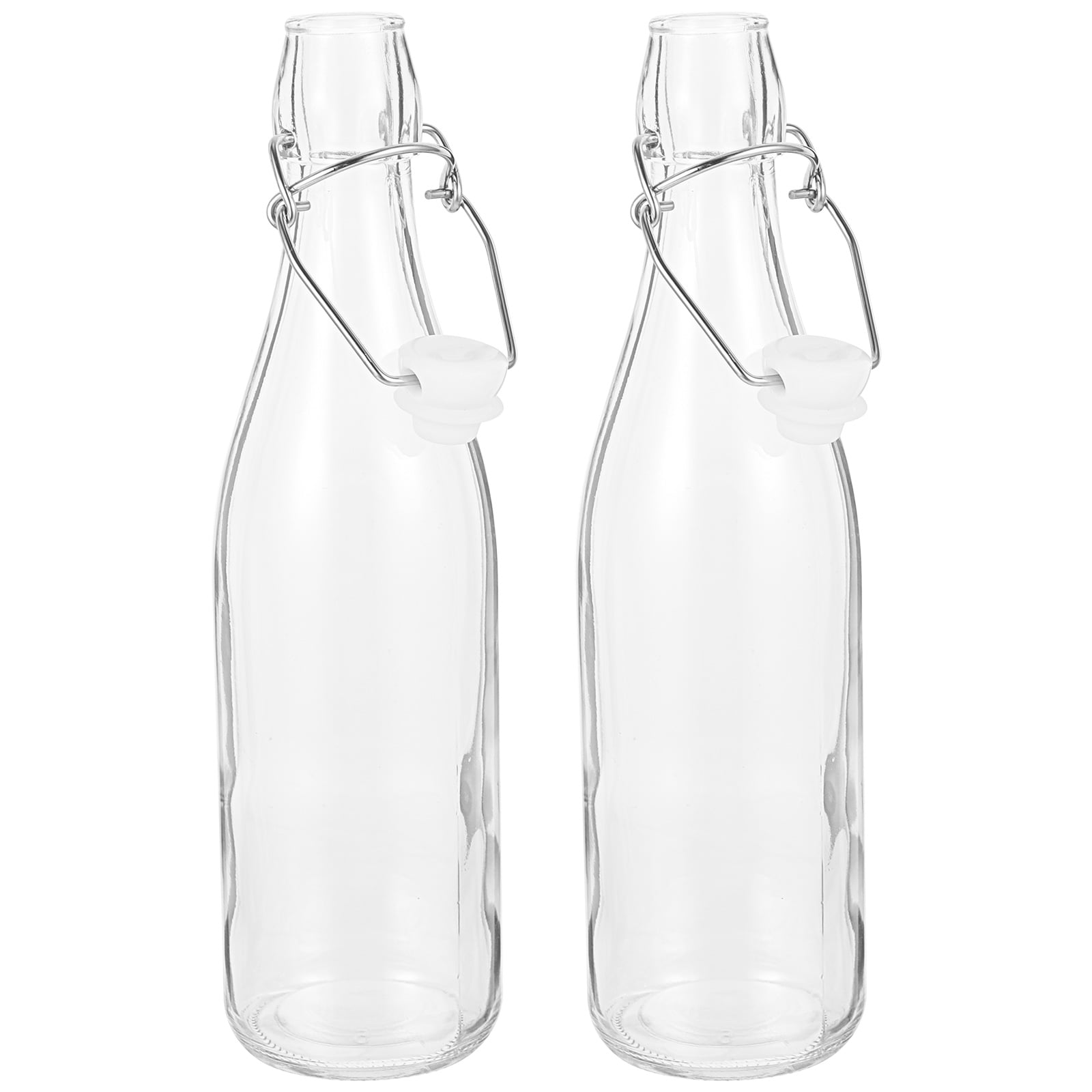2 Pcs Glass Snap Bottle Juice Bottles Glass Water Bottles Soy Sauce ...
