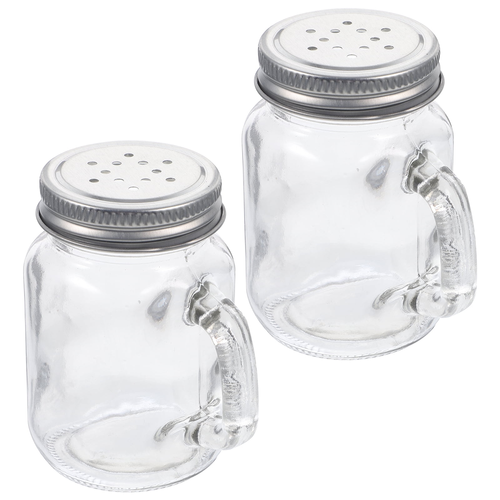 2 Pcs Glass Spice Bottle Seasoning Container Transparent Salt Shakers ...