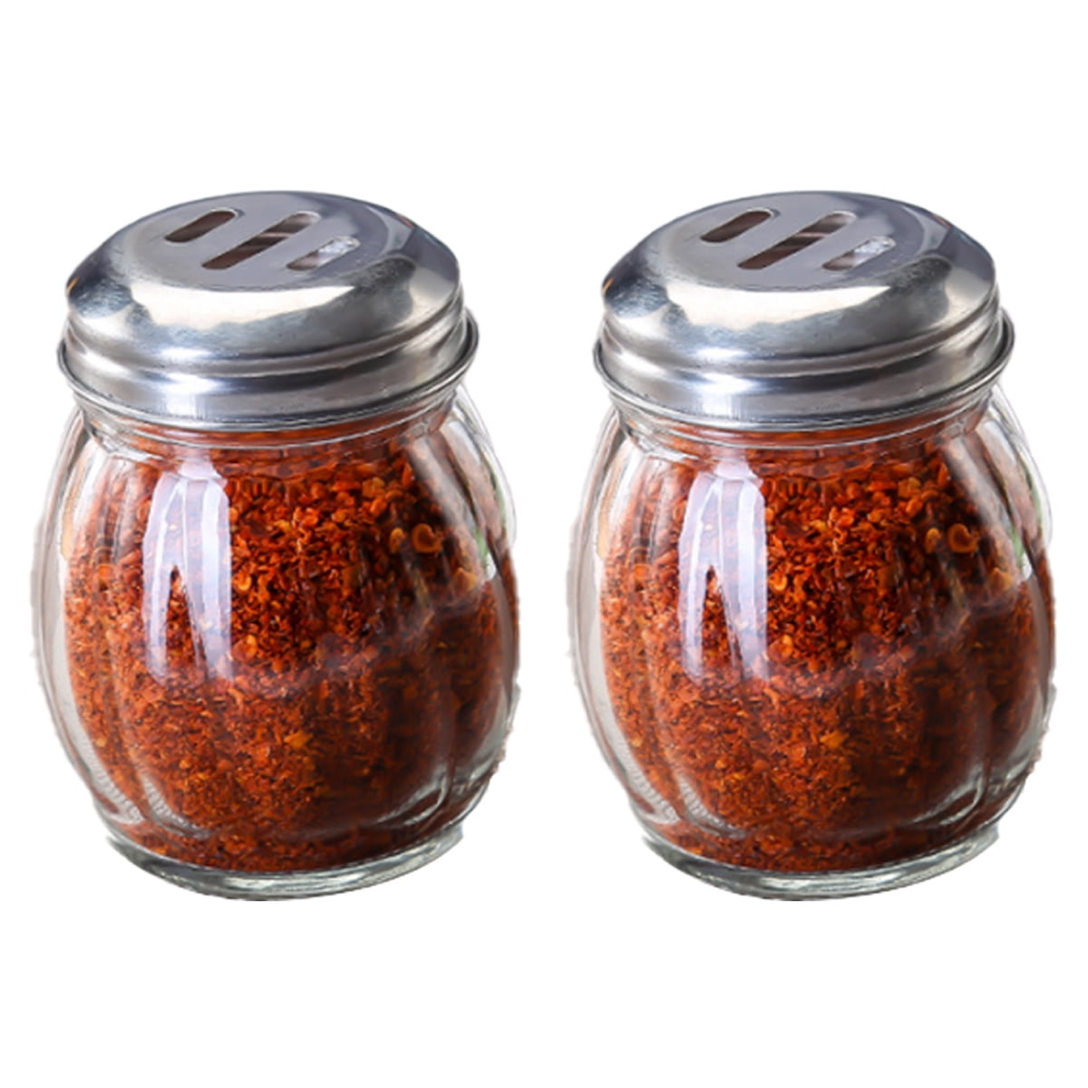 2 Pcs Glass Spices Shaker With Perforated Stainless Steel Top Bulk ...