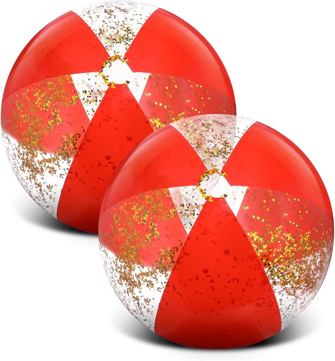 2 Pcs Glitter Beach Ball 16 Inch Inflatable Beach Balls Gold Confetti ...