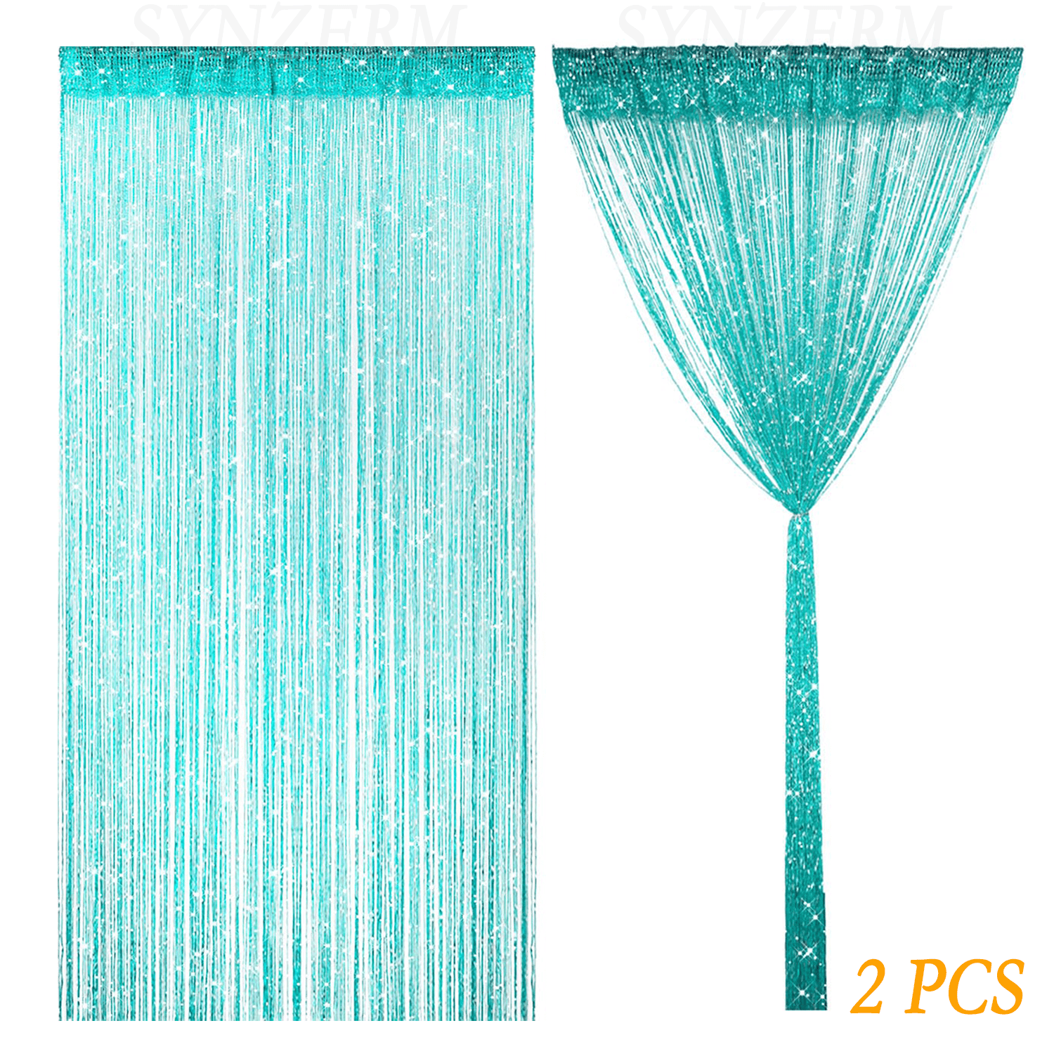 2 Pcs Glitter String Curtains Doorway Beads Curtains, 39 x 79 Inch ...