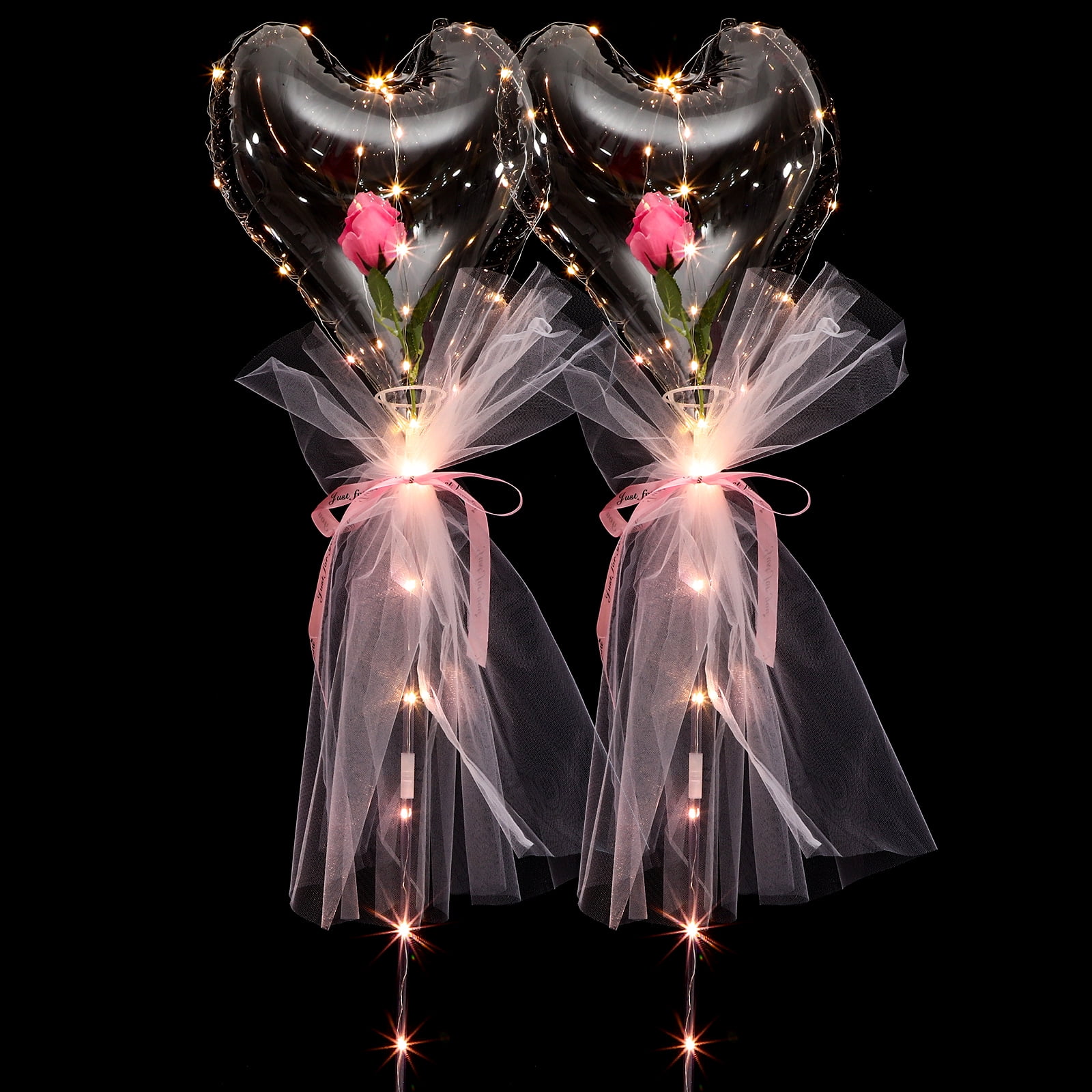 2 Pcs Glow Ball Decor Balloon LED Lights Decoration Bouquet - Walmart.com