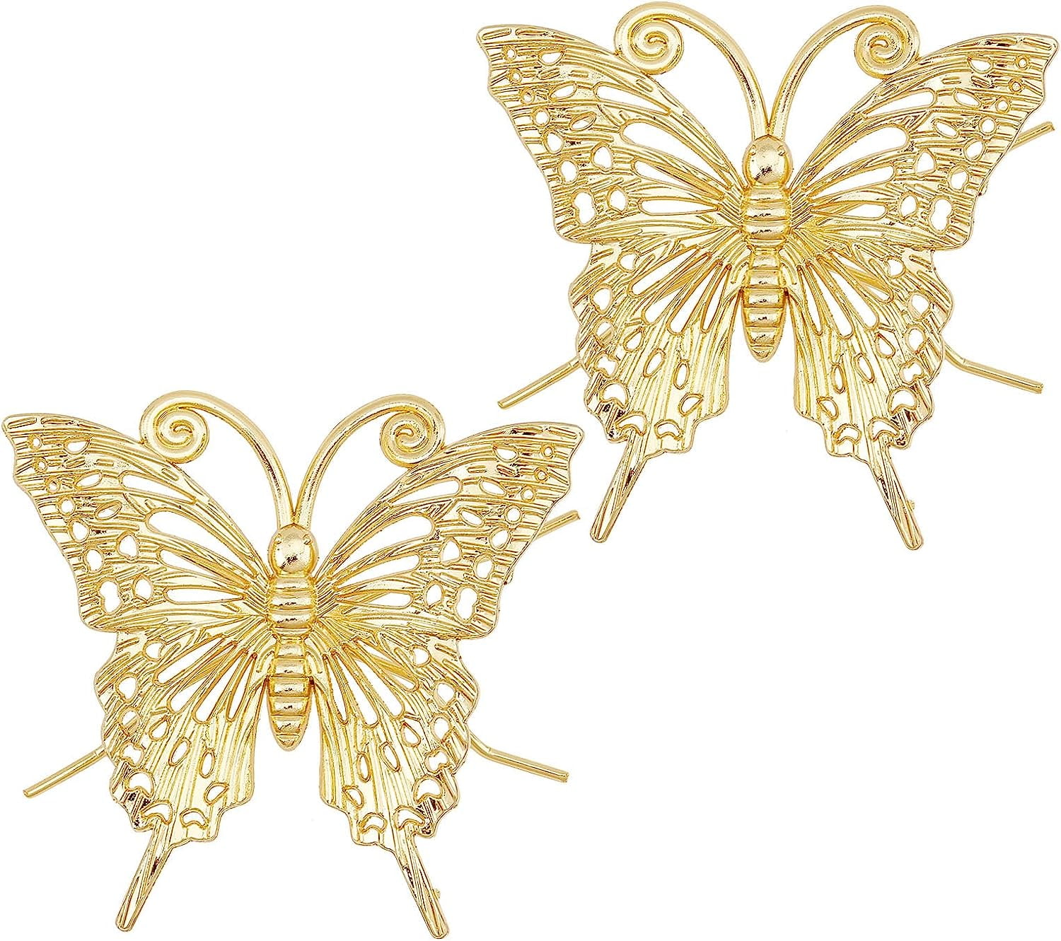 2 Pcs Gold Butterfly Sculpture 2.8x2.6x1.4 inch Solid Metal Butterfly ...