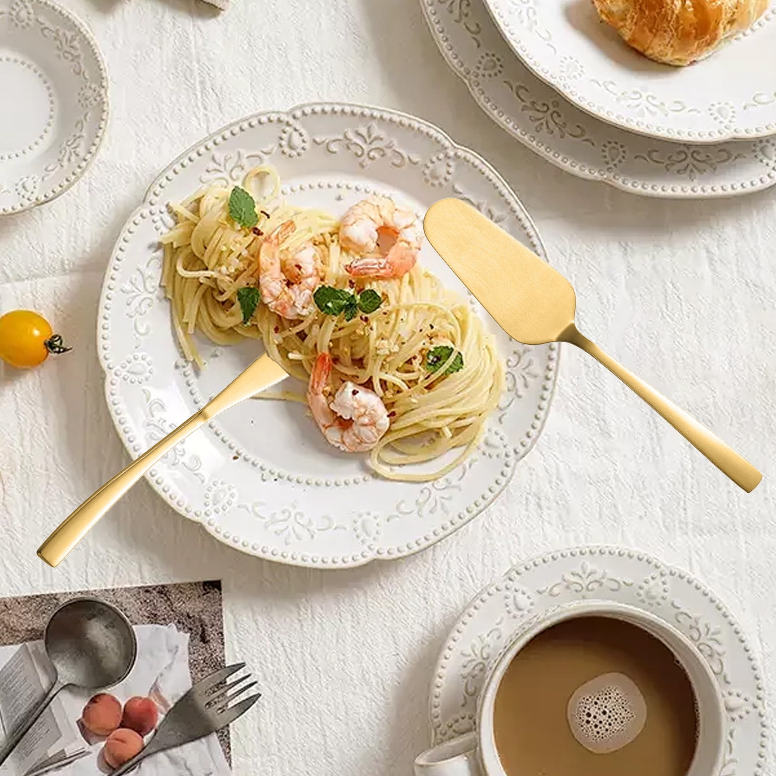 2 Pcs Gold Cake Knife and Server Set, Wedding Cake Cutting Utensils ...