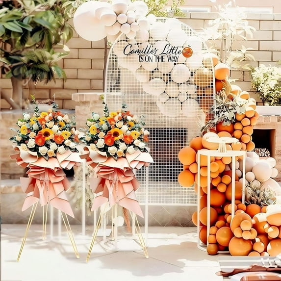 2 Pcs Gold Flower Stand Display - 41.3IN Flower stand for Wedding ...