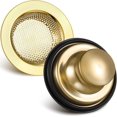 2 Pcs Gold Kitchen Sink Strainer and Stopper Set 4.5" Stainless Steel ...