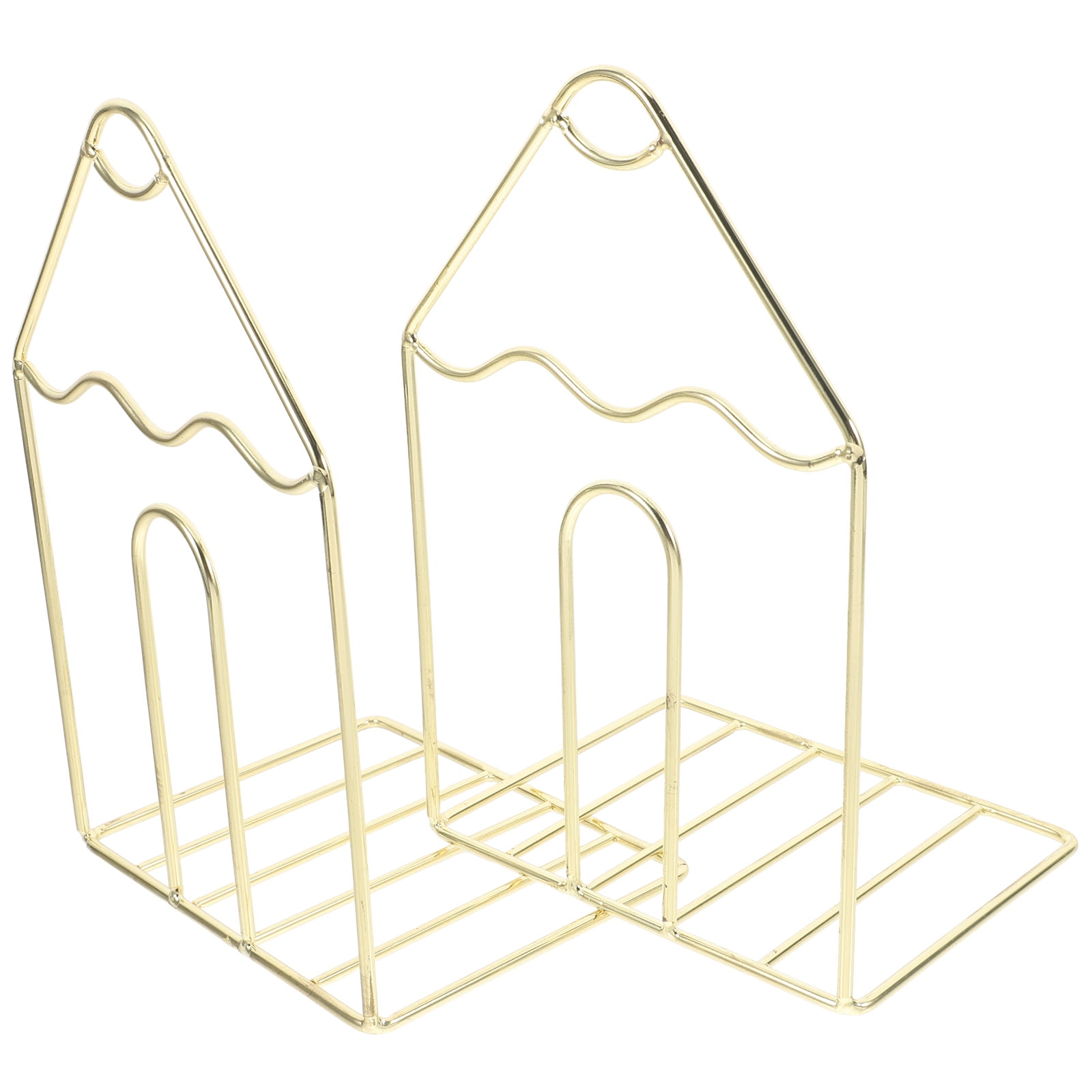 2 Pcs Heavy Duty Metal Bookends Decorative Book Holders L Shaped Design ...