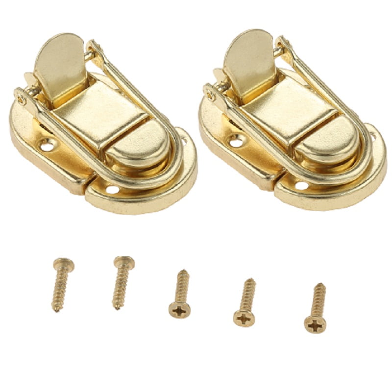 2 Pcs Gold Metal Lock Hasp Clasp Toggle Buckle Luggage Guitar Flight ...
