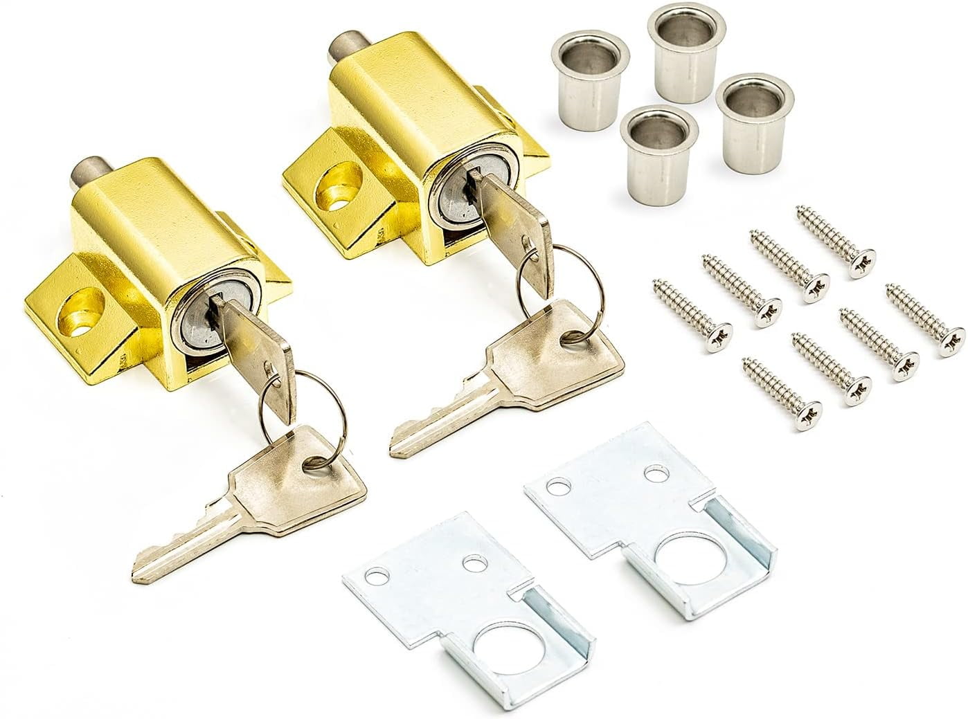 2 Pcs Gold Sliding Patio Door Lock, Sliding Door Lock for Additional ...