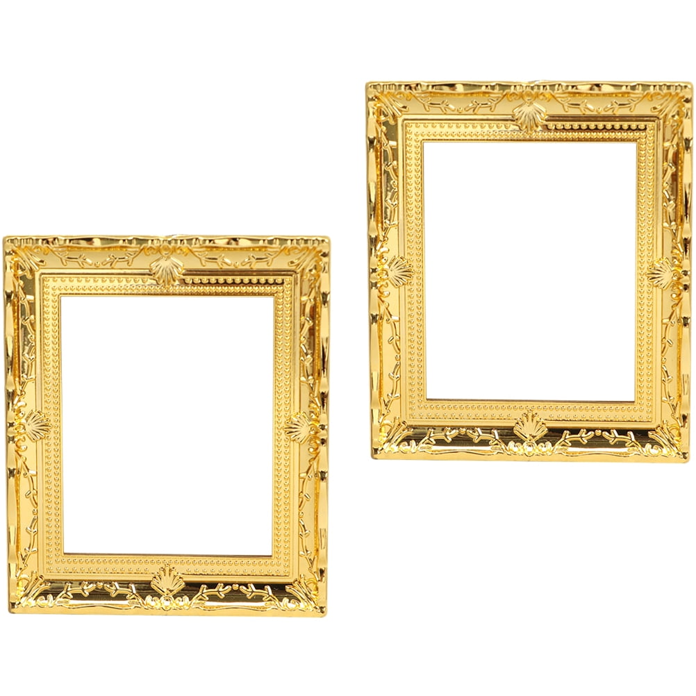 2 Pcs Golden Frame Kids Smallest Toys Photo Props Vintage Home Decor ...