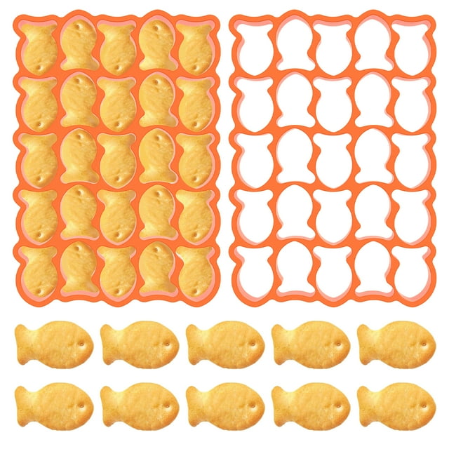 2 Pcs Goldfish Cracker Cutter,Plastic Mini Fish Cookie Cutter Cutter ...