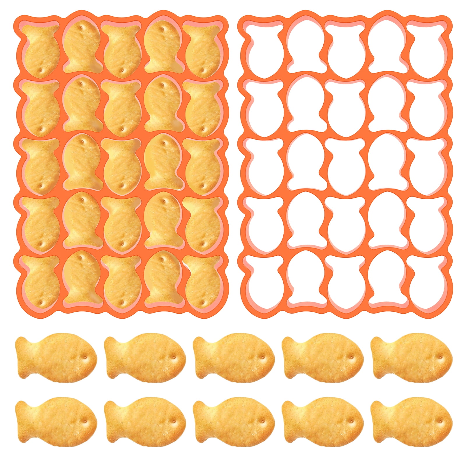 2 Pcs Goldfish Cracker Cutter,Plastic Mini Fish Cookie Cutter Cutter ...