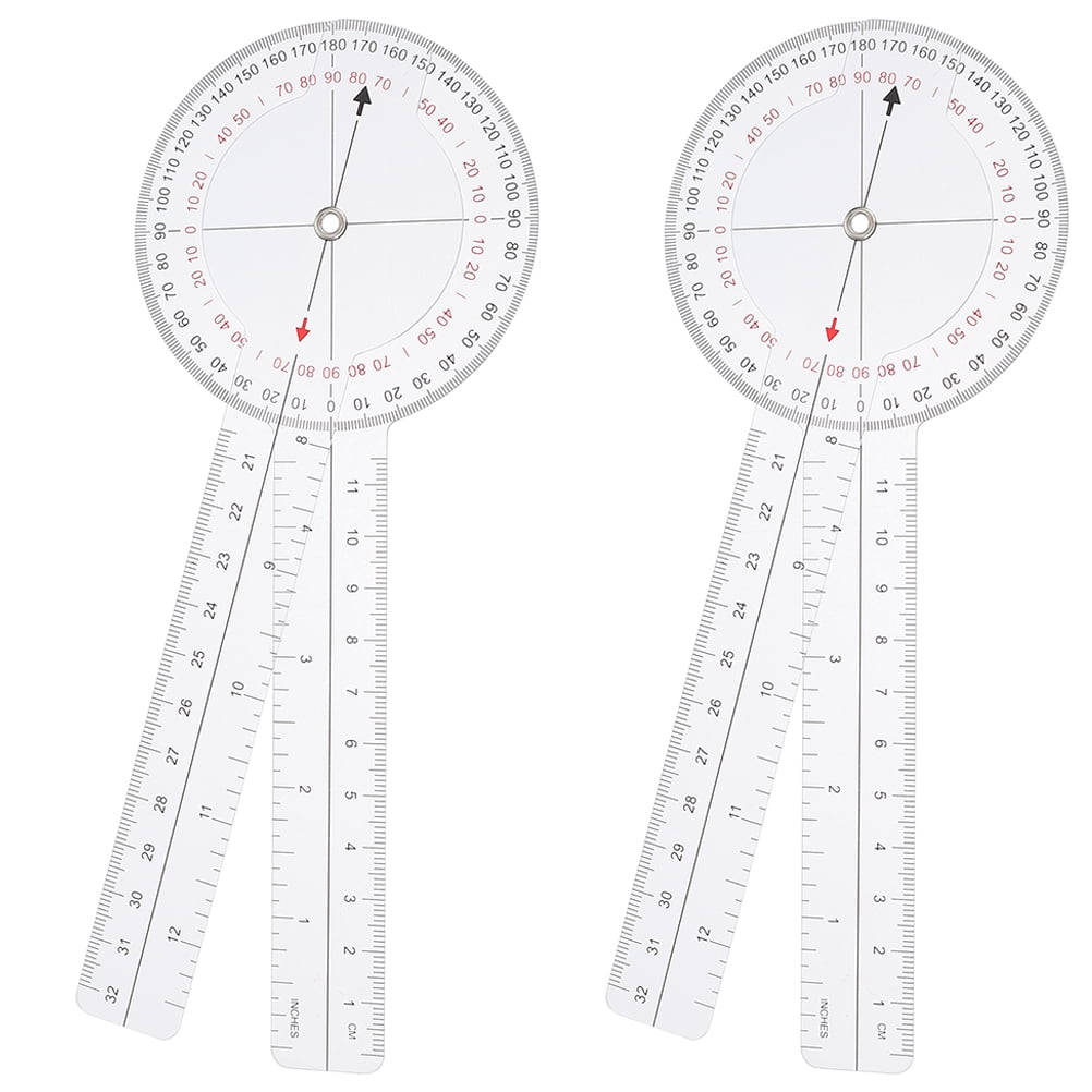 2 Pcs Goniometer Bevel Angle Ruler Clear Scale Protractor - Walmart ...