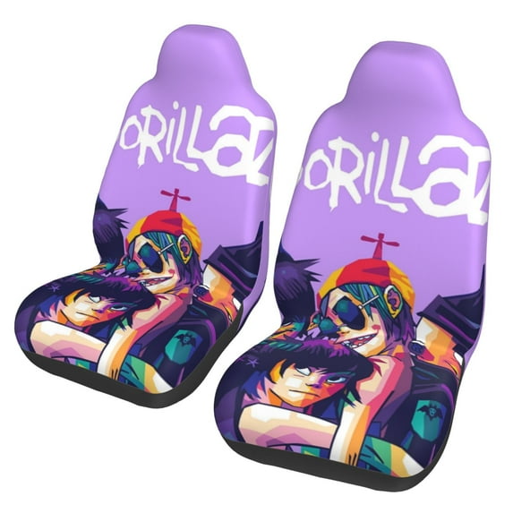 2 Pcs Gorill-,A2 Car Seat Covers Cartoon Car Interior Seat Accessories ...
